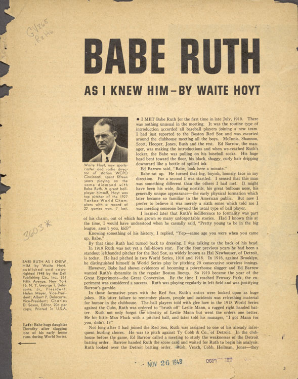 Babe Ruth as I Knew Him | Read.gov | Library of Congress